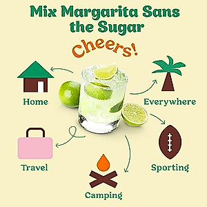 Craftmix Skinny Margarita Cocktail Mixers - Makes 12 Drinks - Zero Sugar, Zero Net Carbs, Zero Calories Mocktail Drink Mixers - Real Fruit - Vegan, Non-GMO, Dairy Free, Gluten Free