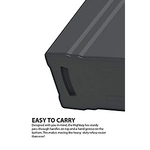 United Solutions Highboy Waste Container, Space Saving Profile & Easy Bag Removal for Indoor or Outdoor use, Black (TI0032)