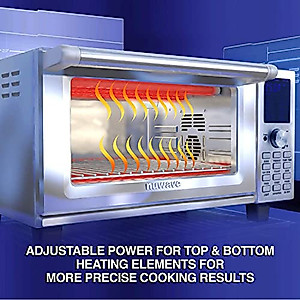 NUWAVE BRAVO XL 30-Quart Convection Oven with Flavor Infusion Technology with Integrated Digital Temperature Probe; 12 Presets; 3 Fan Speeds; 5-Quartz Heating Elements