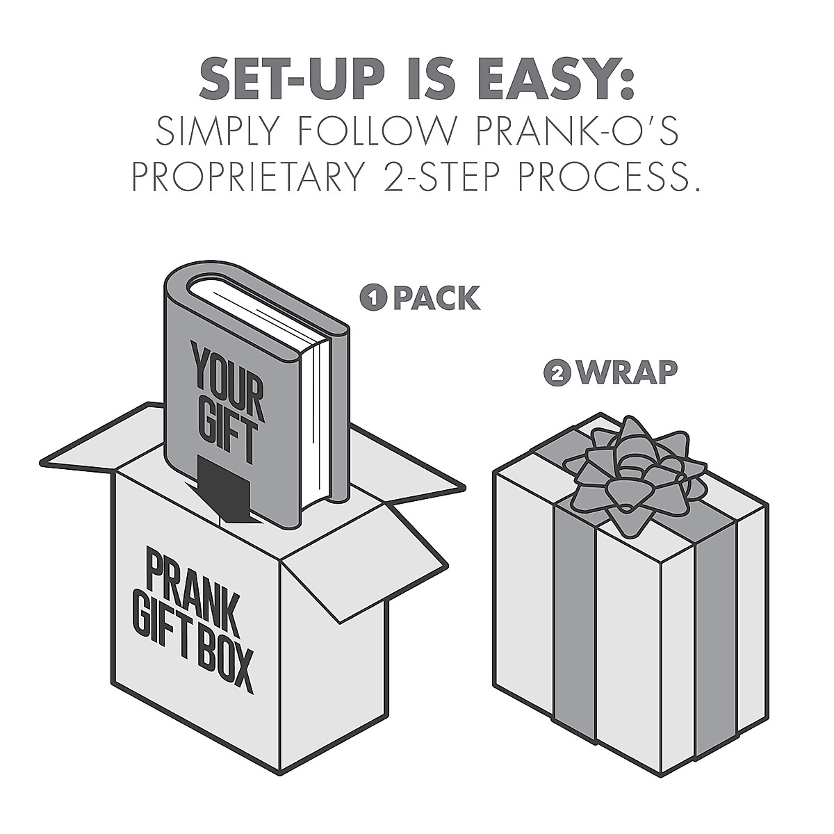 Prank-O Turn & Churn Gag Gift Empty Box, Birthday Gift Box, Wrap Your Real Present in a Convincing and Funny Fake Gift Box, Practical Joke for Birthday Presents, Holidays, Parties