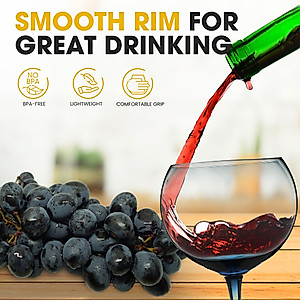 BERKWARE Colored Red Wine Glasses Set of 2 - Elegant Oversized Wine Glass - 18.7oz (Blue)