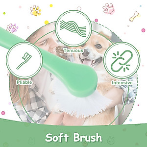 Lusofie 4pcs Dog Toothbrush Mini Head Puppy Toothbrush for Pet Toothbrush Cleaning Kit，Small Tooth Brush for Puppies Cat Tooth Brush Soft Bristles Small Dog Toothbrush Brushing Kit