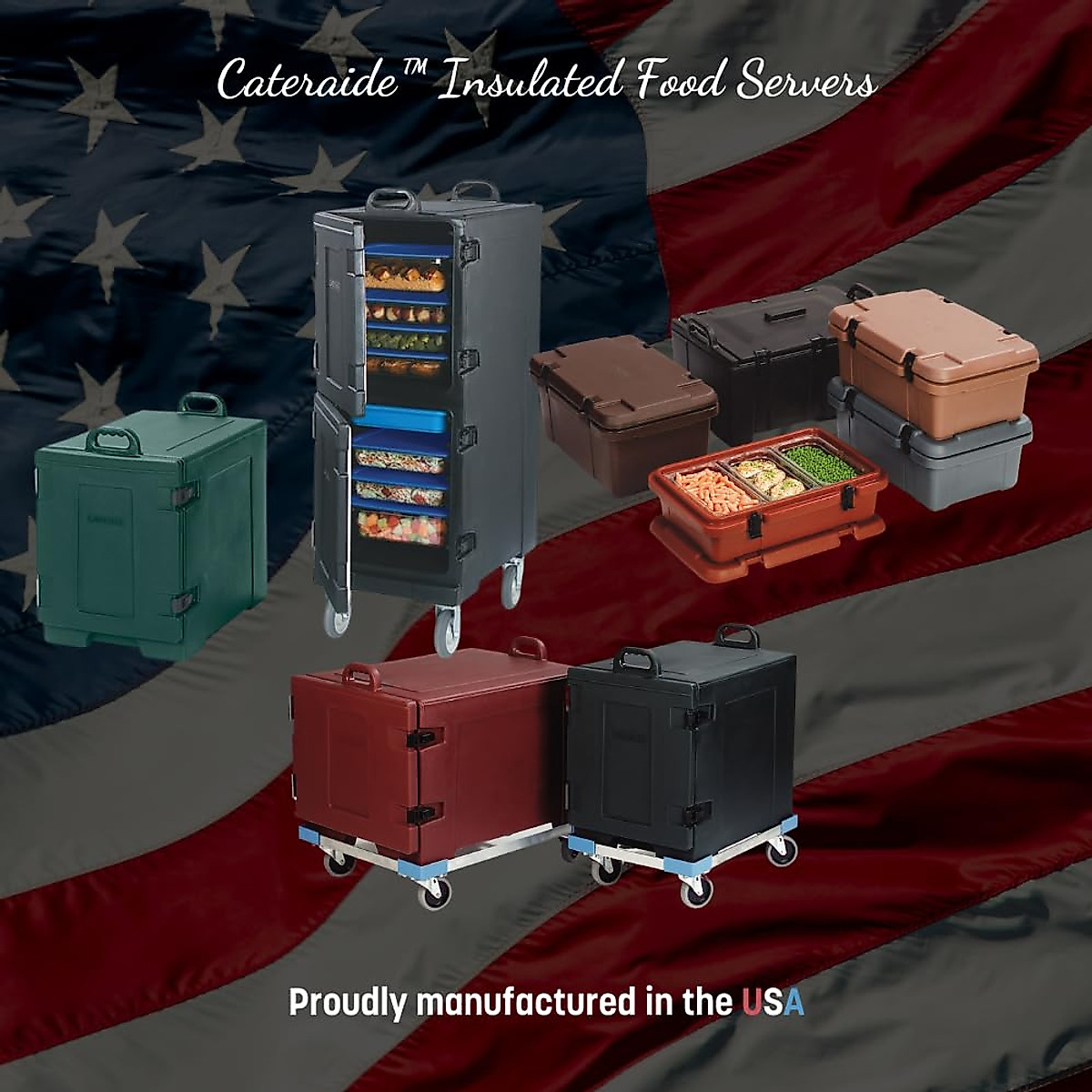 CFS TC1826N03 Cateraide Polyethylene Sheet Pan and Tray Carrier, 28-3/4" Length x 21" Width x 22.12" Height, Black