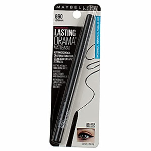 Maybelline New York Eyeliner, Lasting Drama Waterproof Matte Gel Eyeliner Pencil, Jet Black, 2 Count