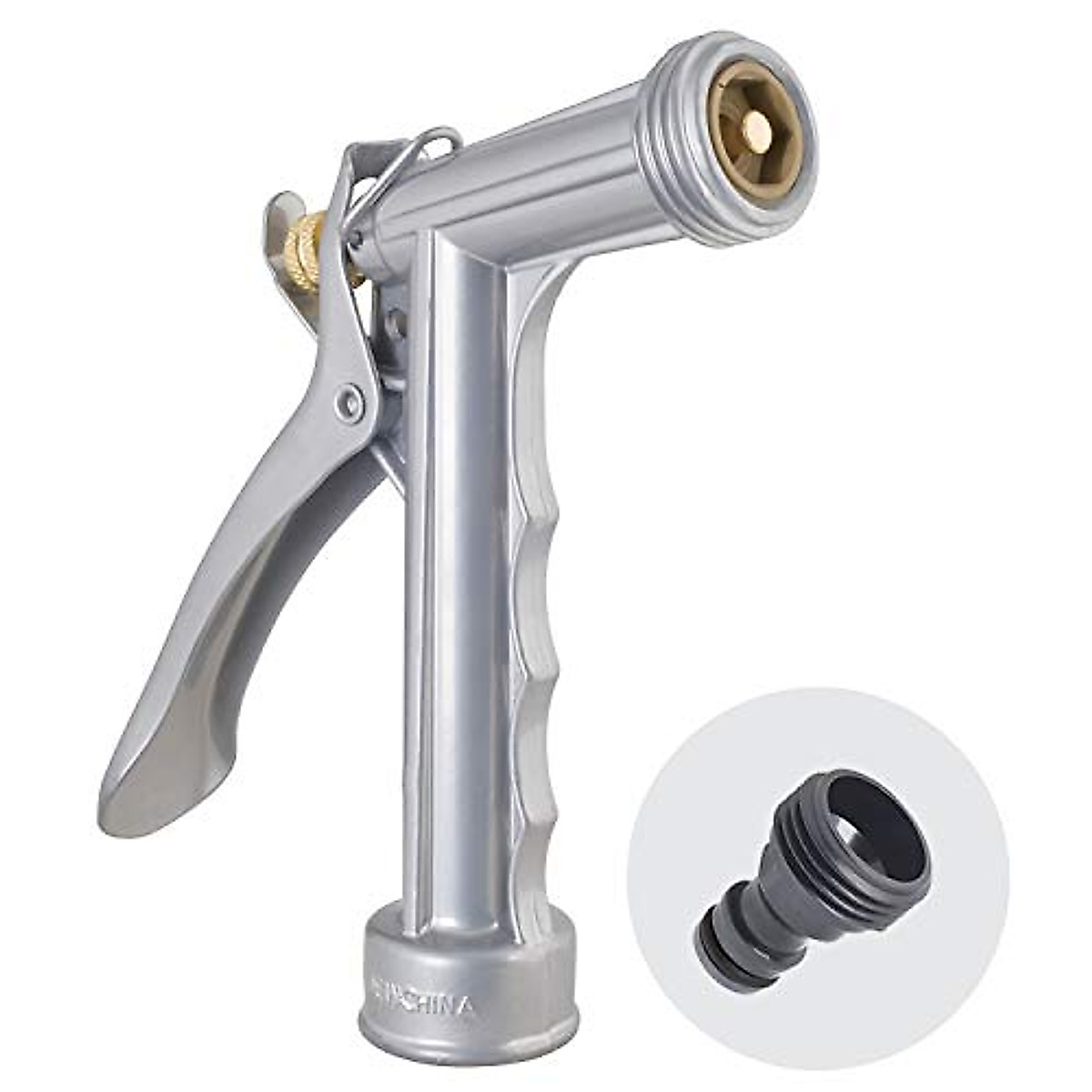 Melnor 65033-AMZ Heavy Duty Metal Nozzle with QuickConnect Product Adapter Amazon Bundle, Classic Design