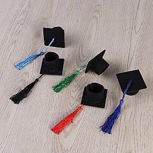 BESTOYARD 2023 Graduation DIY Bottle Toppers Doctoral Cap with Tassels Wine Bottle Toppers Congrats Grad Bottle Caps Class of 2023 Party Supplies