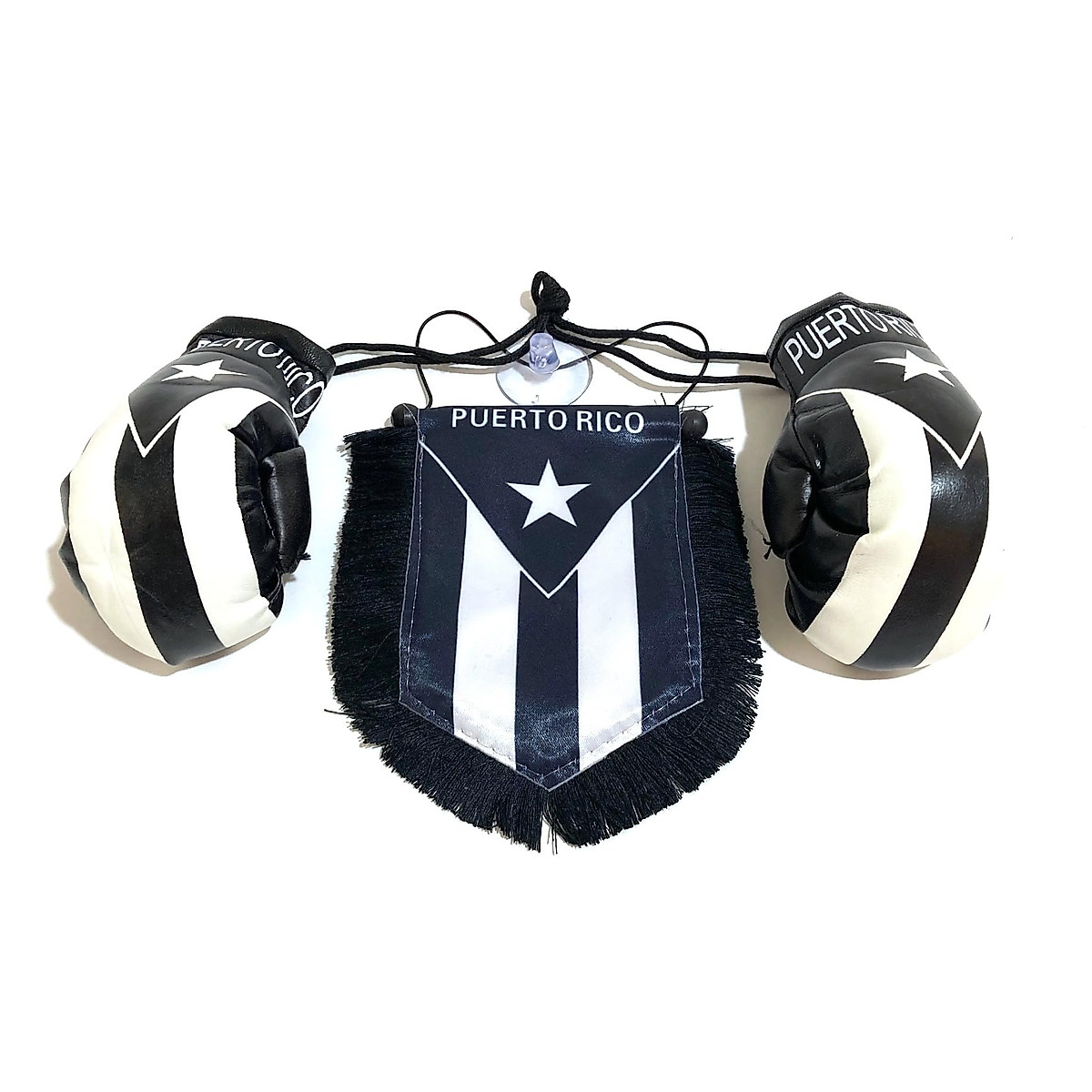 Puerto Rico, Boricua, Puerto Rican Style, 3pc Boricua Hookup, Puerto Rico Car Flags, Boxing Glove, Puerto rico car Flag