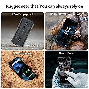 Blackview Rugged Smartphone Unlocked, 2023 BV5200 Dual SIM Unlocked Phones, 7GB+32GB/1TB Expand, IP68/IP69K Waterproof, Android 12, 5180mAh Battery, 6.1" HD+13MP Camera, NFC, Glove Mode, Face Unlock