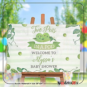 Twin Baby Shower Banner, Two Peas in a Pod, Baby Shower Banner, Baby Shower Reception Sign, Peas in a Pod Decor, Nature Design, Green Decor, Baby Shower Banner Sign