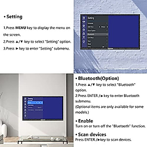 SYLVOX 43 inch Outdoor TV, Smart TV Waterproof 4K LED Outdoor Television with Dual Speakers, Ultra-Thin High Resolution, Support Bluetooth & Wi-Fi, Deck Series Suitable for Partial Sun Areas