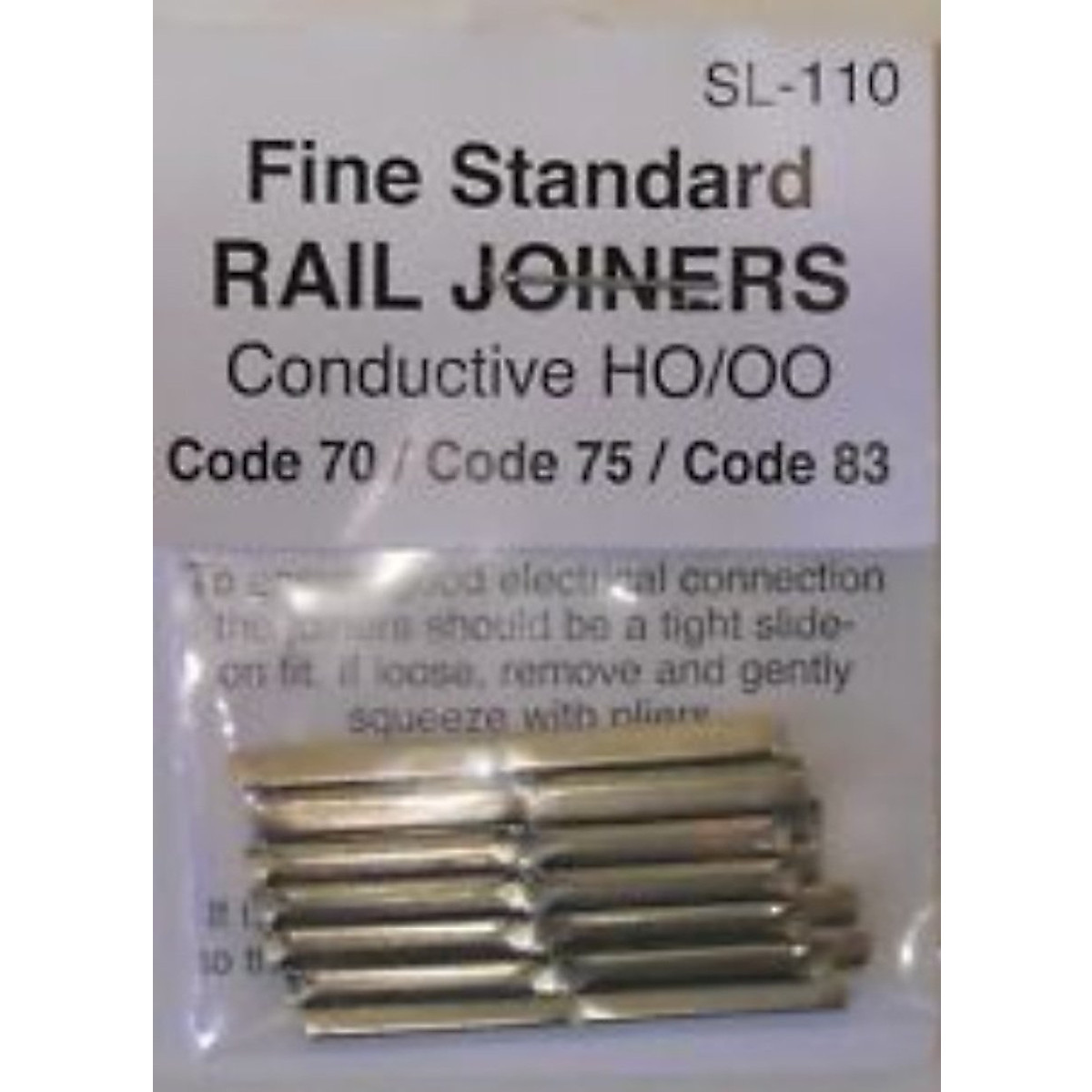 Peco SL-110 HO Code 83/75/70 Conductive Rail Joiner 24 Pack