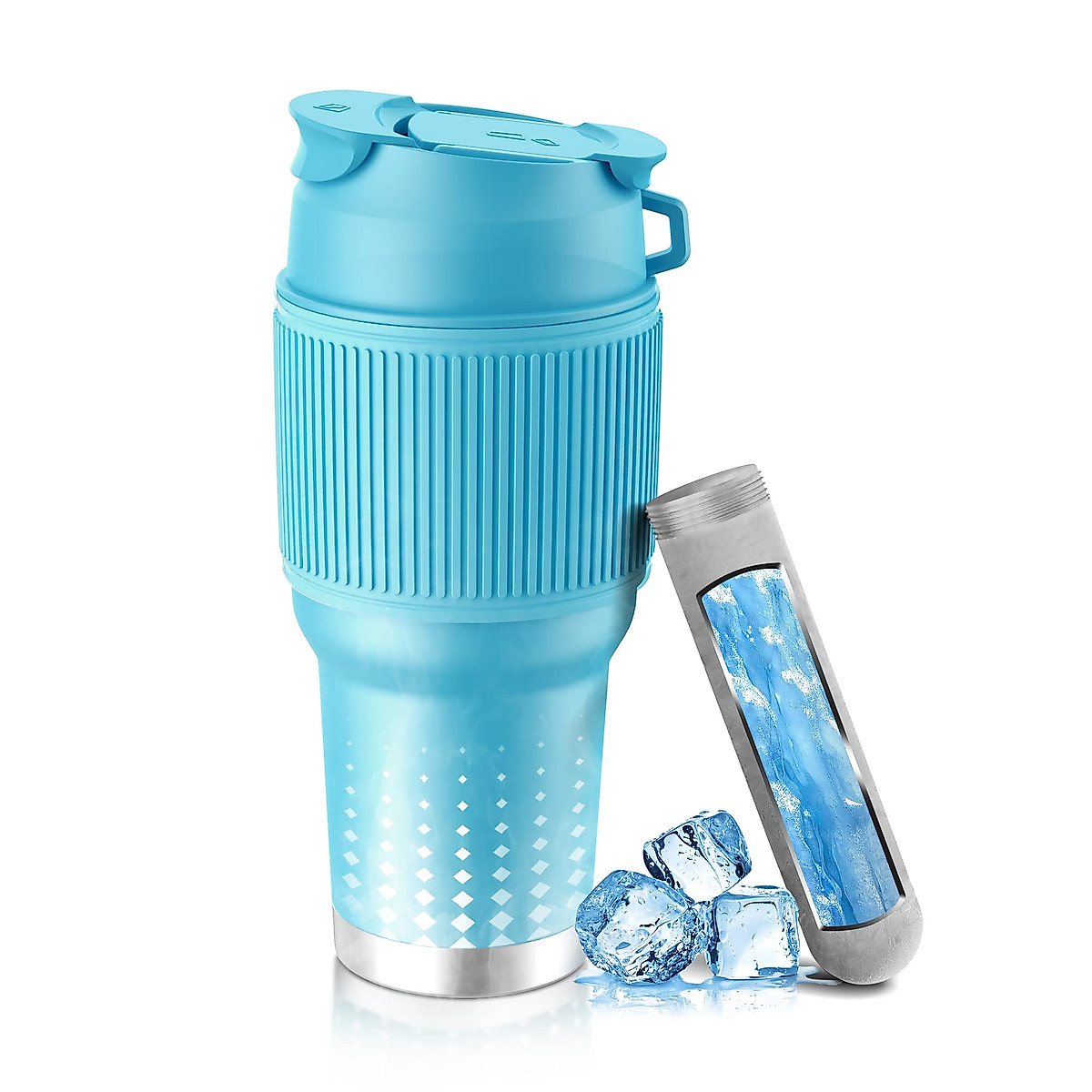 Acko Tumbler with Coffee Chiller, Stainless Steel Insulated Tumbler, Reusable for Coffee/Tea/Beverage, 30oz (Blue)