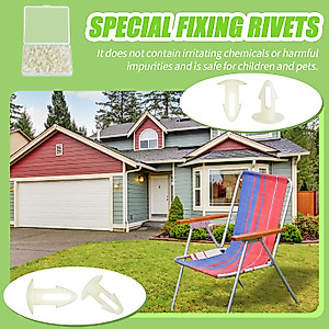 100 Pcs Strapping Rivets 15/64 Inch Hole Patio Strapping Fasteners for Patio Furniture Repair Webbing Lawn Chair Lounge Accessories, 0.66 x 0.48 Inch (White)