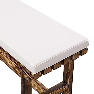 Leather Bench Cushion,Patio Garden Long Soft Bench Cushion for Outdoor Indoor Furniture 47x14inch Waterproof Non-Slip Thick Replacement Settee Sofa Leather Mat White