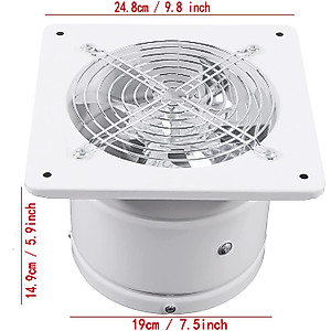8 inch Exhaust Fan Through Wall Extractor Exhaust Ventilation Fan 110V Exhaust Smoke Fan Ventilation for Kitchen, Bathroom,laundry room,Toilets, Garage, Shopping Mall and Office (500 CFM/White)