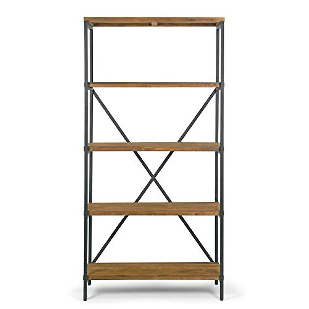 Glamour Home Ailis 67-inch Pine Wood 5-Shelf Etagere Bookcase with Metal Frame