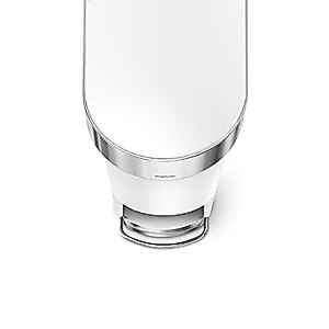 simplehuman 40 Liter / 10.6 Gallon Slim Kitchen Step Trash Can with Liner Rim, 40L, White