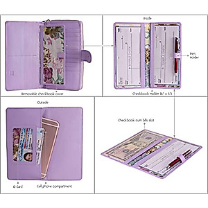 Mou Meraki Women RFID Blocking Real Leather Wallet-Clutch For Women-Shield Against Identity Theft (LAVENDER)