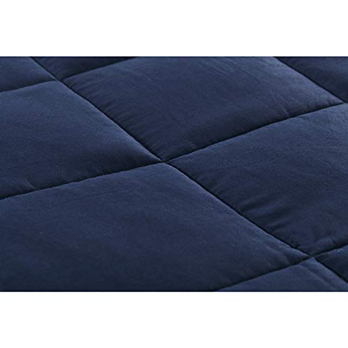 California King Size Weighted Blanket | 90''x108'',25lbs | Perfect for Couples | Premium Cotton Material with Glass Beads | Navy