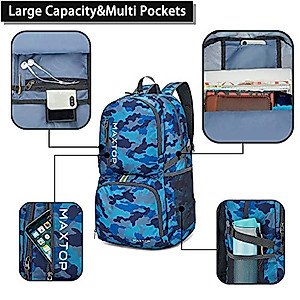 MAXTOP 40/50L Lightweight Packable Backpack for Hiking Traveling Camping Water Resistant Foldable Outdoor Travel Daypack