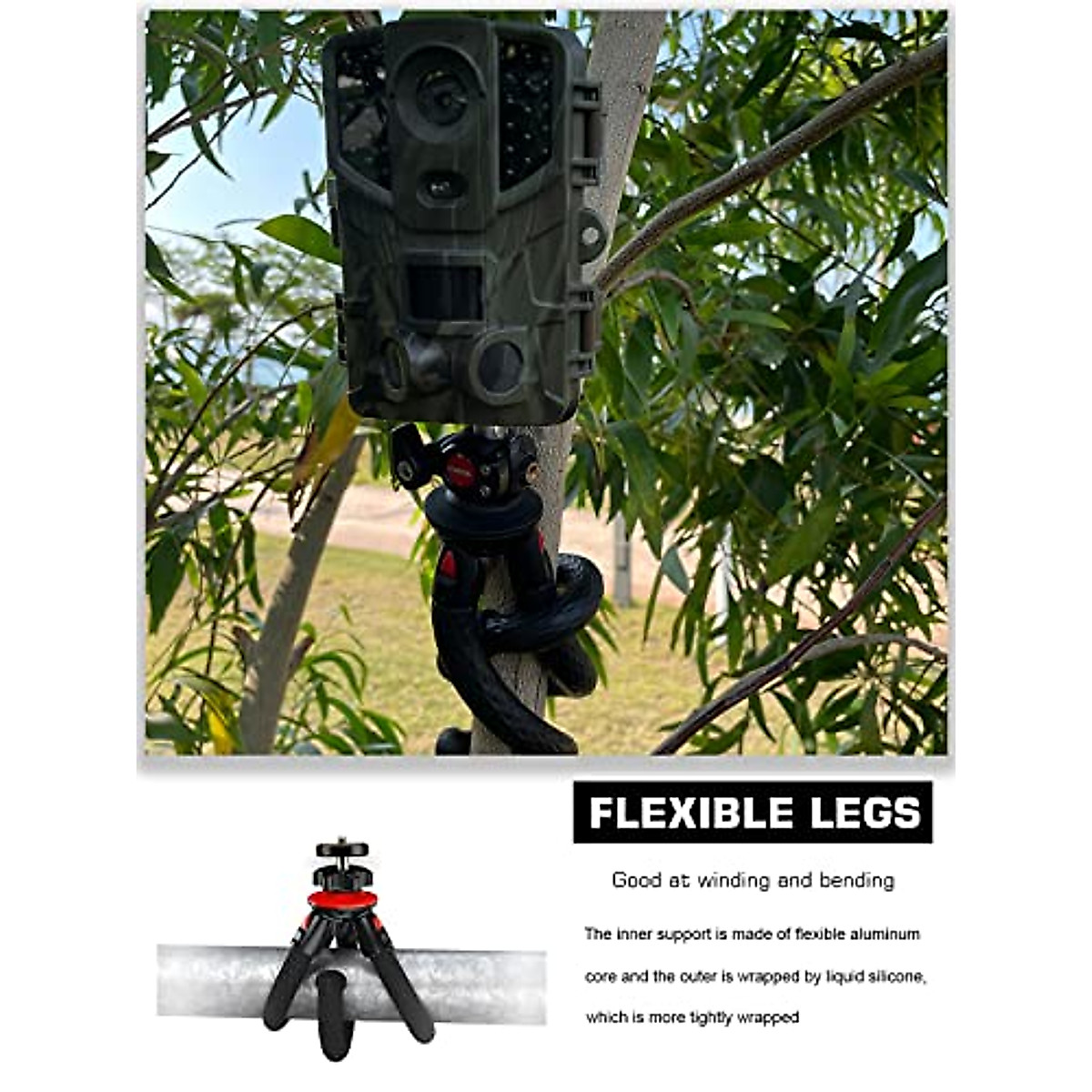 Lammcou Camera Tripod Flexible Mini Small Travel Lightweight Bendy Selfie Gorrila Tripod for DSLR Camera Vlogging Video Camera Action Camcorder Webcam Projector Ring Light Accessory Trípode