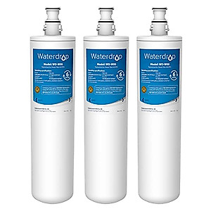 Waterdrop 3US-MAX-F01 Maximum Under Sink Water Filter, Replacement for Filtrete® Advanced 3US-PF01, 3US-MAX-F01, 3US-PS01, 3US-MAX-S01, Manitowoc K-00337, K-00338, NSF/ANSI 42 Certified, Pack of 3
