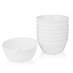 Corelle Livingware Winter Frost White 28 Ounce Glass Soup / Cereal Bowl (Set of 8)