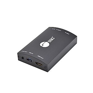 SIIG USB 3.0 HDMI A/V Capture Card with 4K60 Loop Out, HDMI 4K60 Capture USB 3.0 1080p Record,Audio Extract & Microphone,for DSLR Camcorder Live Streaming,Video Conference,TAA Compliant CE-H26H11-S1