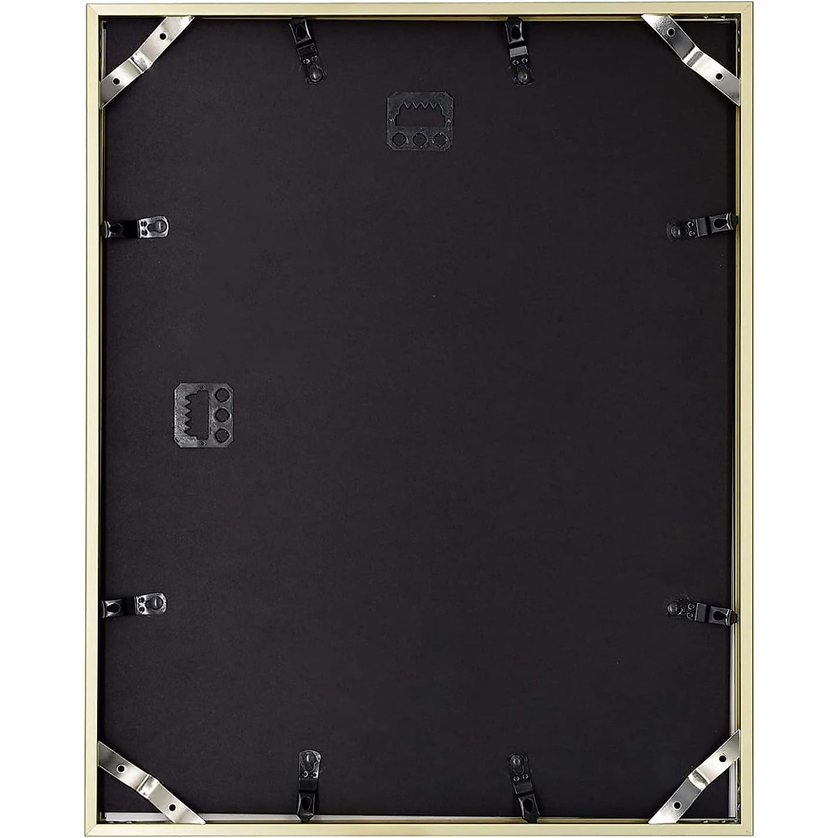 AUEAR, 11x14 Aluminum Metal Wall Mounting Photo Frame with Ivory Mat for 8x10 Pictures Includes Sawtooth Hangers, Spring Clips Real Glass (Gold, 2-Pack)