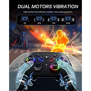 Switch Controllers, Nin-tendo Switch Controller Compatible with Switch/Switch Lite/Switch OLED/IOS/Android/Windows, Wireless Switch Pro Controller with LED Color Light/Dual shock/Turbo/Motion Control