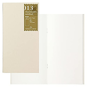 Traveler's Company Traveler's Notebook Refill 013, Lightweight Blank Paper, 128 Pages