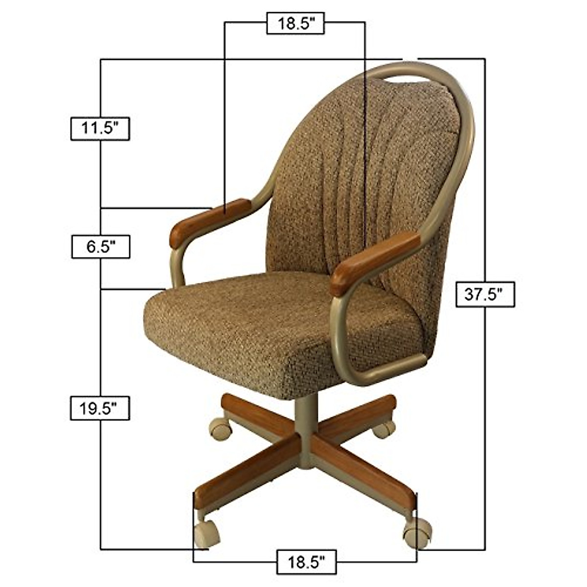 Caster Chair Company Britney Swivel Tilt Caster Dining Arm Chair in Wheat Tweed Fabric (1 Chair)