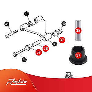 Roykaw Golf Cart Front A-arm Bushing Kit Compatible with EZGO RXV 2008-up Vehicles,OEM# 602085 601340