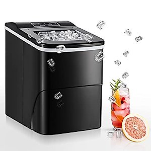 Ice Maker Countertop, Efficient Easy Carry Ice Machine,30Lbs/Day,Ideal for Restaurant, Bars, Home and Offices, Includes Scoop