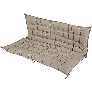 Stonehomy 2-3 Seater Swing Replacement Cushions, Water-Resistant Thick Swing Cushions with Backrest and Non-Slip Ties for Patio Garden Furniture, 60x40 Inches