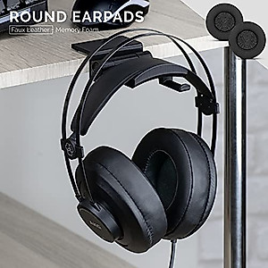 BRAINWAVZ Round Replacement Memory Foam Earpads - Suitable for Many Other Large Over The Ear Headphones - Sennheiser, AKG, HifiMan, ATH, Philips, Fostex, Sony (Black)