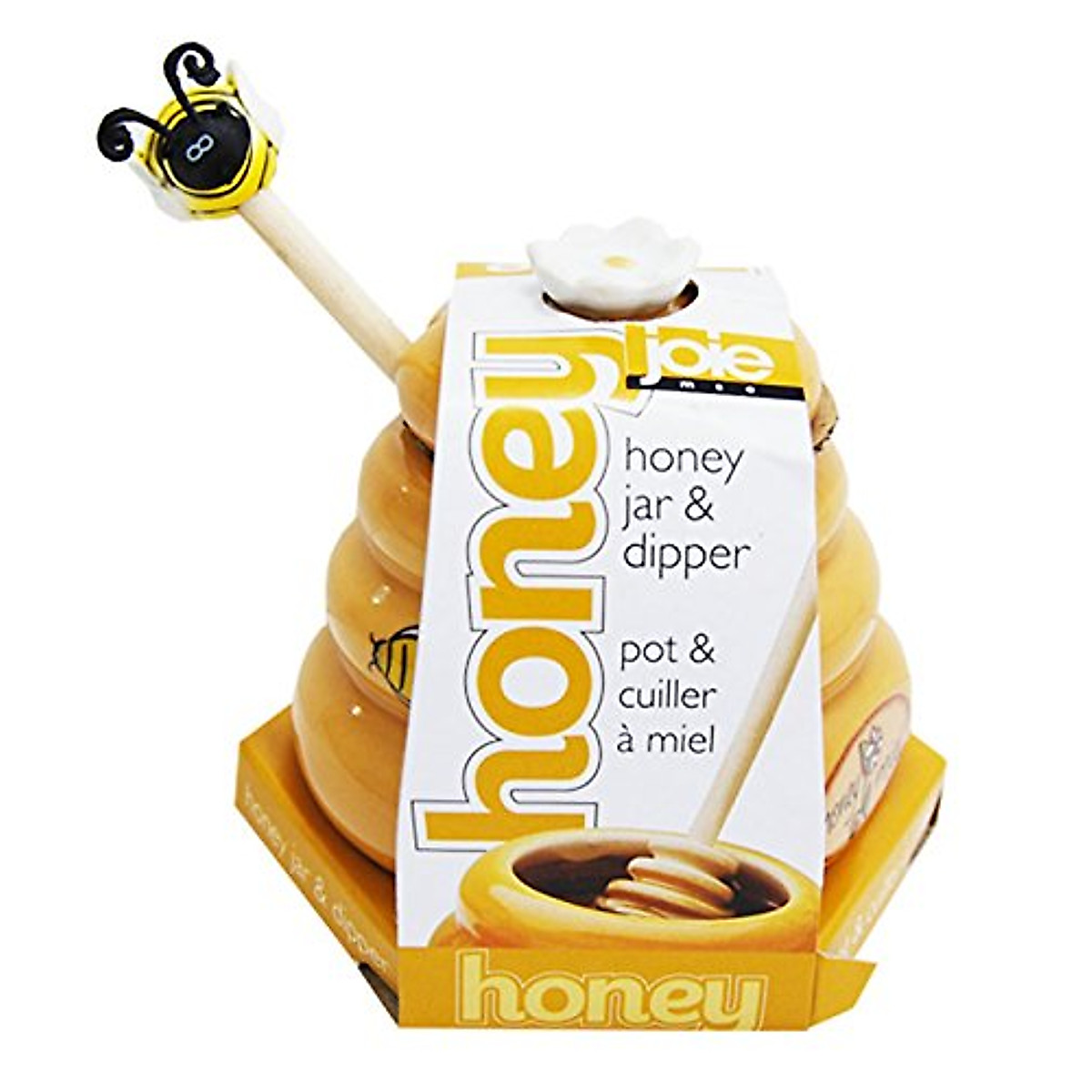 Joie Ceramic Beehive Honey Pot and Wooden Dipper, Mini