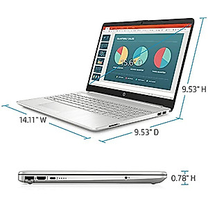 HP Business 15 Laptop 15.6” Diagonal HD Touchscreen 11th Gen Intel i3-1115G4 (Beat i5-8265U) 8GB RAM 256GB SSD Intel UHD Graphics USB-C Office365 Win10 Pro + HDMI Cable