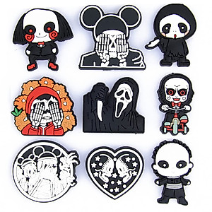 UNN Pack of 40 Pieces Halloween PVC Shoe Charms Women Pumpkin Lantern Shoes Decoration Ghost of Terror Wristbands Accessories Trick or Treat Style 2