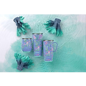 Swig Life 22oz Insulated Tumbler, Travel Coffee Tumbler with Lid, Cup Holder Friendly Travel Coffee Mug, Stainless Steel Thermos (Under the Sea)