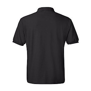 Hanes Men's Cotton-Blend EcoSmart Jersey Polo Black Medium