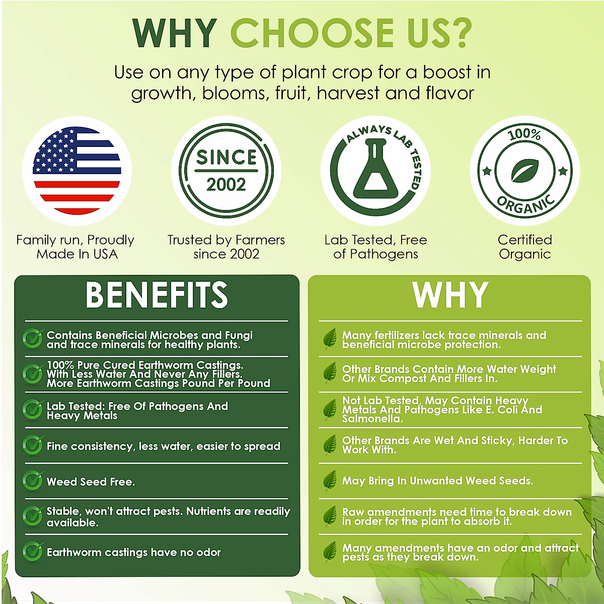 VermisTerra Earthworm Castings - (5 LB) 2.7 qts - 100% Organic Earthworm Castings - All Natural Plant Fertilizer - Soil Enhancer - Potting Mix for Plants, Vegetables, Flowers, Indoor + Outdoor