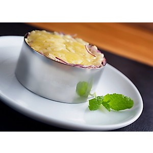 Uncle Jack Professional Stainless Steel Food Tower Presentation Cooking Rings with Food Press-Round Forms(Set of 2)