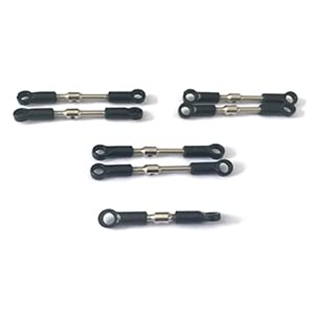 AMORIL 7PCS RC Pull Rod, RC Steering Metal Pull Rod 1/14 Four-Wheel Drive RC Car Pull Rod Metal Upgrade Sets