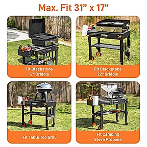 Portable Outdoor Grill Table, Folding Grill Cart Solid and Sturdy, Blackstone Griddle Stand Large Space, Blackstone Table with Paper Towel Holder, Grill Stand for Blackstone Griddle, Ninja Grill etc.