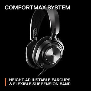 SteelSeries Arctis Nova ProMulti-System Gaming Headset - Premium Hi-Fi Drivers - Hi-Res Audio - 360° Spatial Audio - GameDAC Gen 2 - ESS Sabre Quad-DAC - Stealth Retractable Mic - PC, PS5, PS4, Switch
