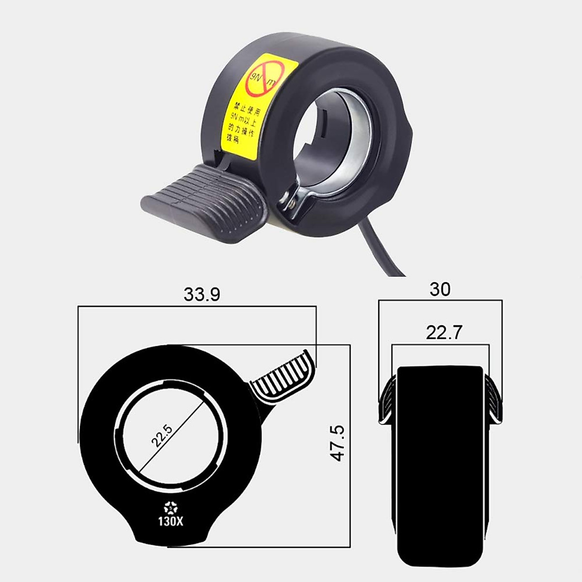 Thumb Throttle for Bafang ,3 PIN Speed Governing Controller for 8fun, Mid Drive Motor Hub Motor Electric Bicycle Conversion Kits E-Bike Throttle 17.7 inch