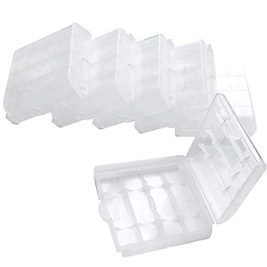 Battery Storage Case for AA/AAA, Battery Holder Box (6Pack Clear)
