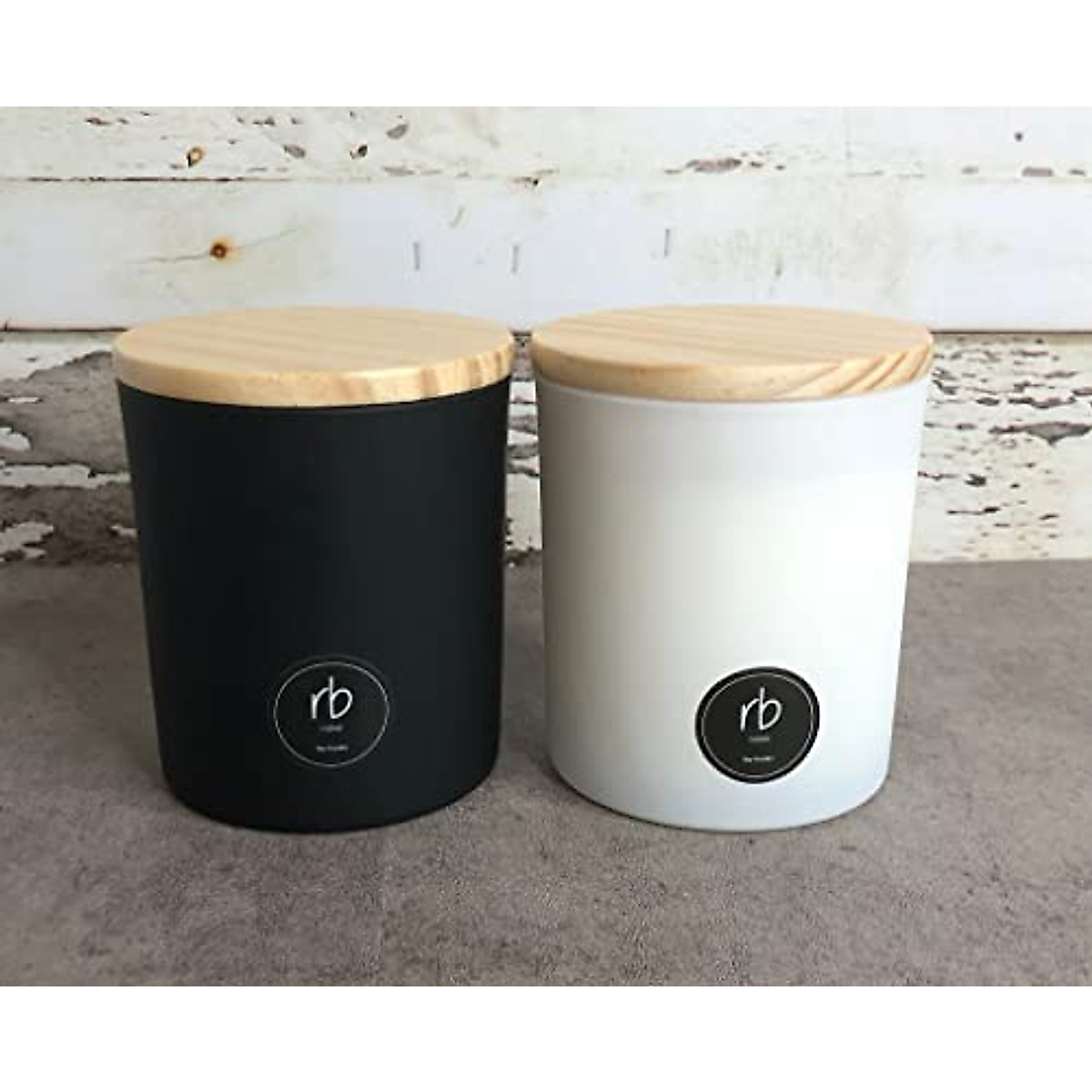 Rosbas Candle, Cinnamon Vanilla Scented, Natural Soy Wax, Black Glass Jar, Wooden Lid, 7 oz, Cotton Wick, Drawstring Cotton Bag, Long Burn Time, Home, Non-Toxic, Handmade in The USA