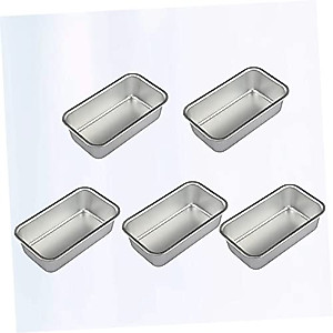 UPKOCH 5pcs Mini Loaf Pans with Lids Cupcake Mold Spring Stencils Steel Loaf Pan Baking Loaf Bread Tray Kitchen Supplies Household Baking Plate Non Stick Pan Toast Small Bread Silver Oven